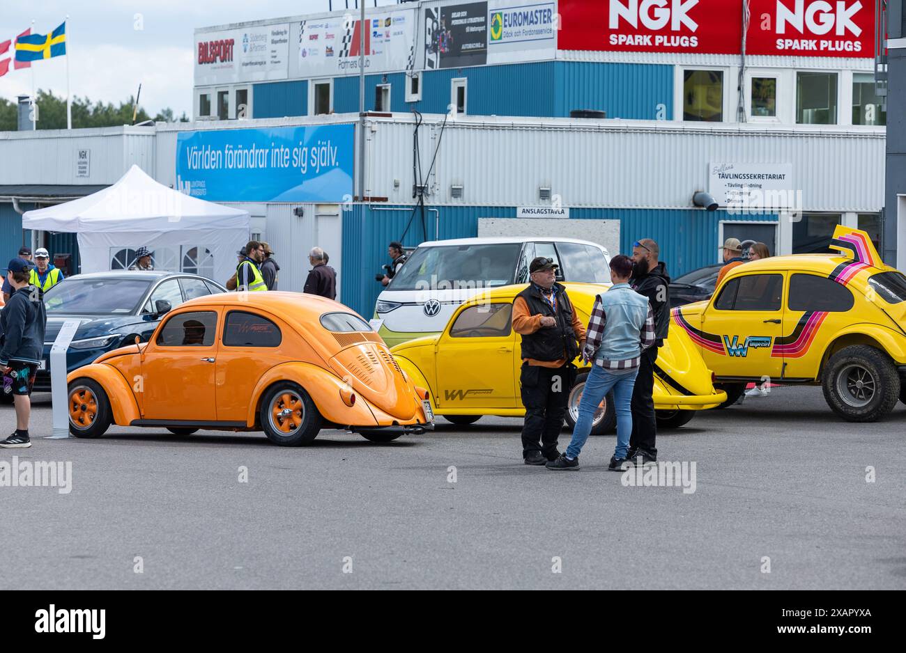 Bug Run im Mantorp Park, Mantorp, Schweden, am Samstag. VW-Enthusiasten ...