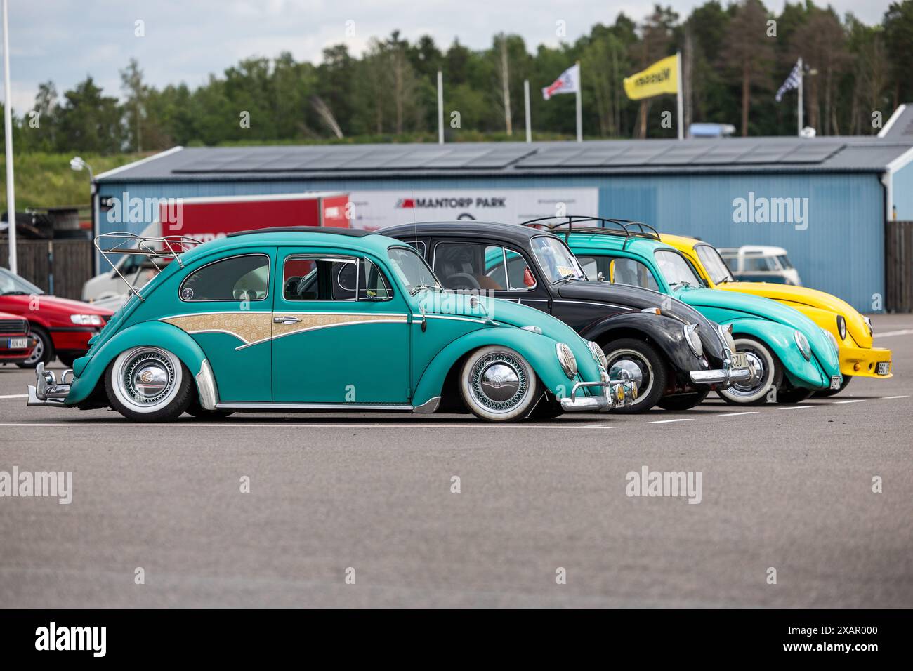 Bug Run im Mantorp Park, Mantorp, Schweden, am Samstag. VW-Enthusiasten ...