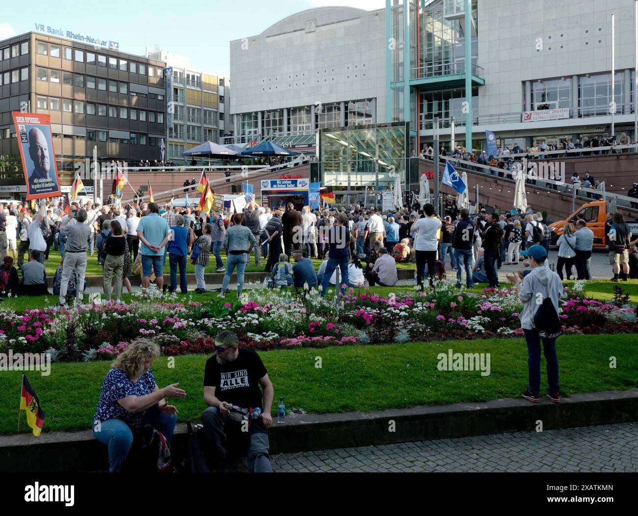 07.06.2024 Mannheim Paradeplatz Veranstaltung der AfD nach tödlicher ...