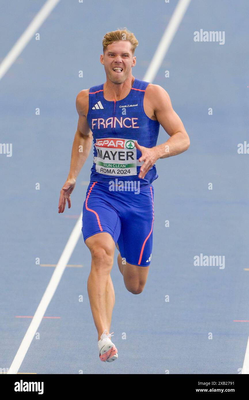 Frankreichs Kevin Mayer tritt an 100-m-Decathlon-Männern während der 26 ...