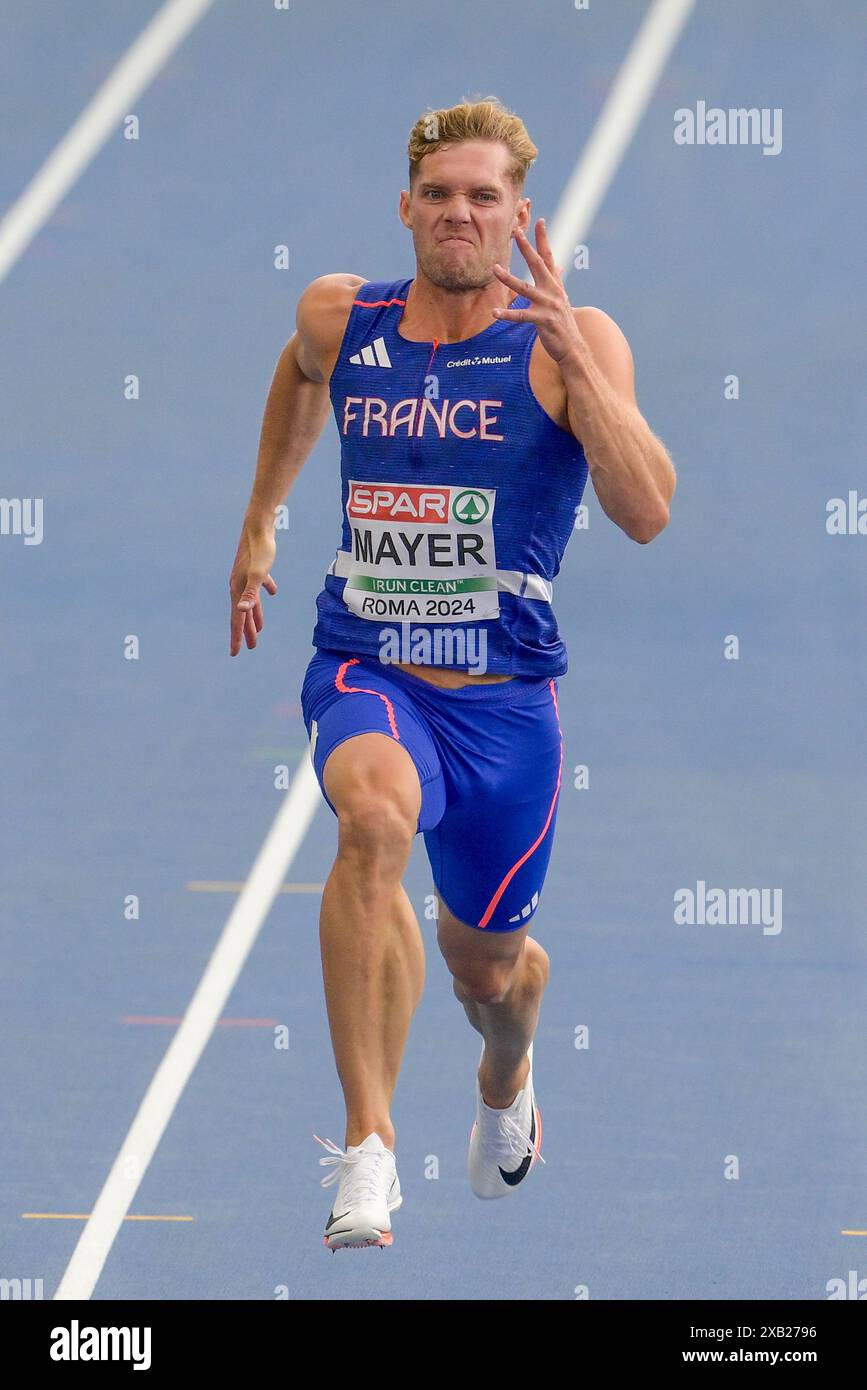 Frankreichs Kevin Mayer tritt an 100-m-Decathlon-Männern während der 26 ...