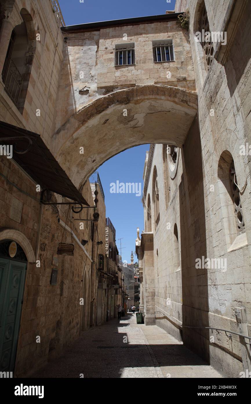 Ecce Homo Arch auf der Via Dolorosa in der Altstadt von Jerusalem, wo ...