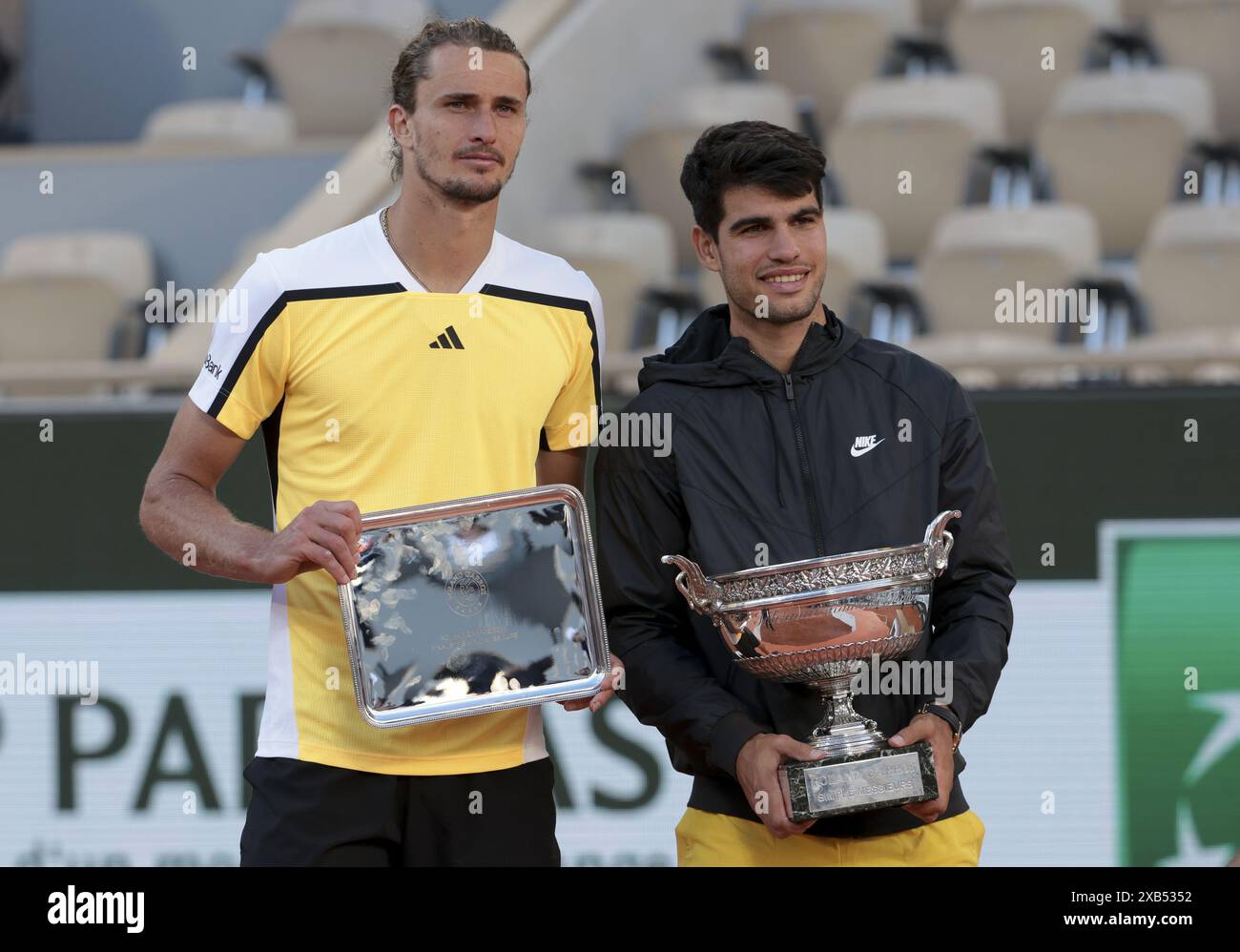 Finalist Alexander Zverev aus Deutschland, Sieger Carlos Alcaraz aus ...