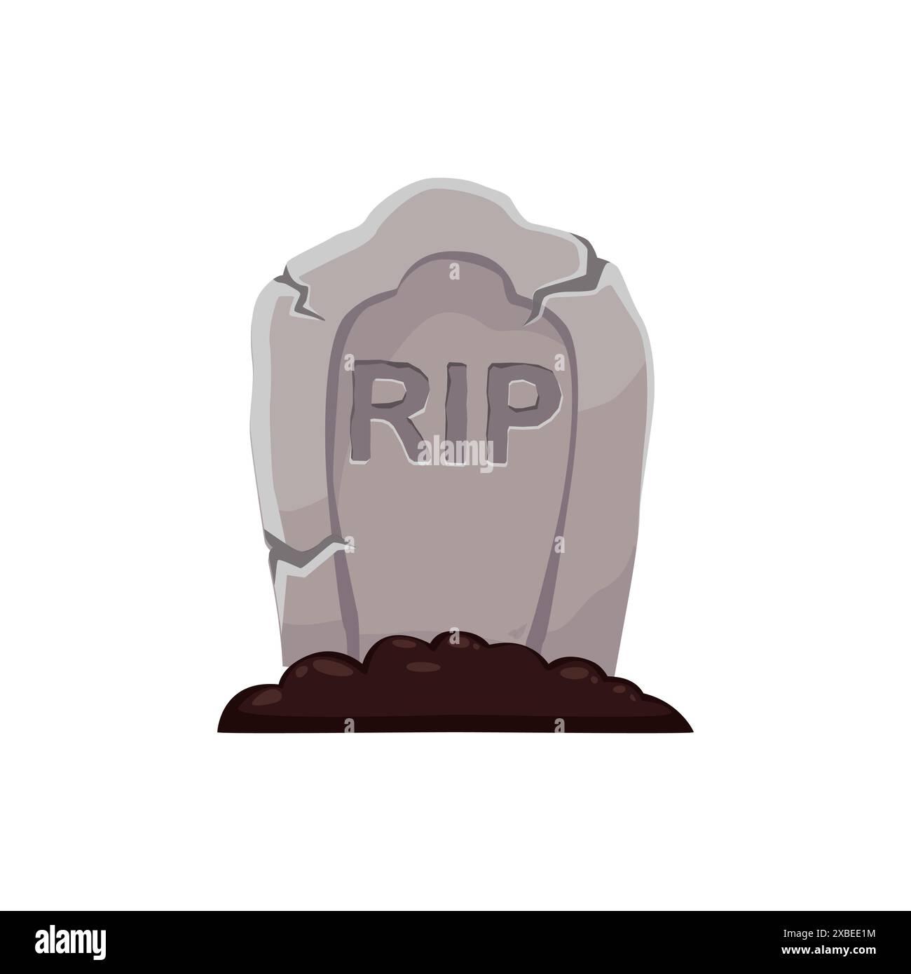 Comic Halloween Grabemoji mit Rip-Inschrift. Isolierte Vektor Friedhof ...