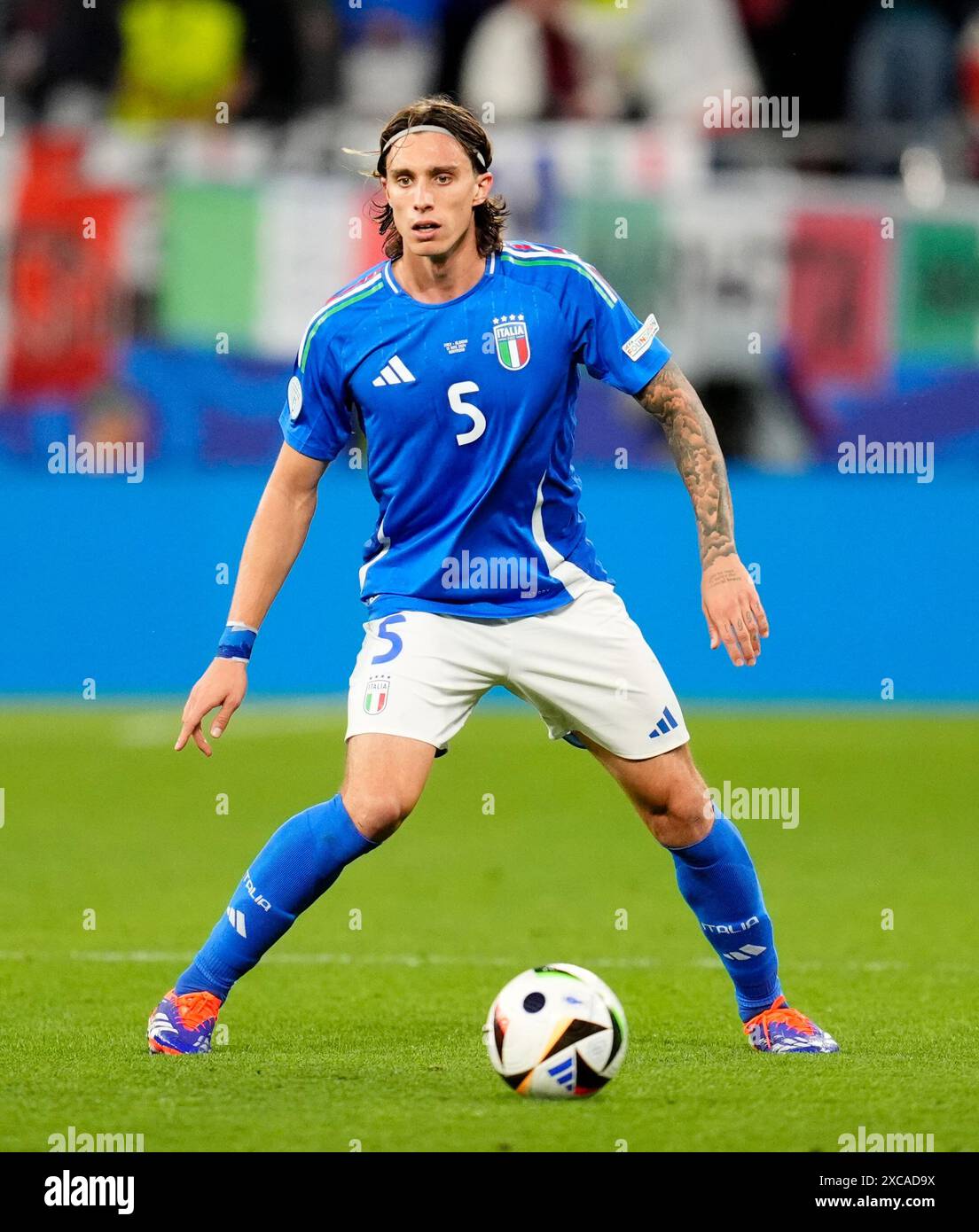 Italiens Riccardo Calafiori beim Gruppenspiel der UEFA Euro 2024 im BVB ...