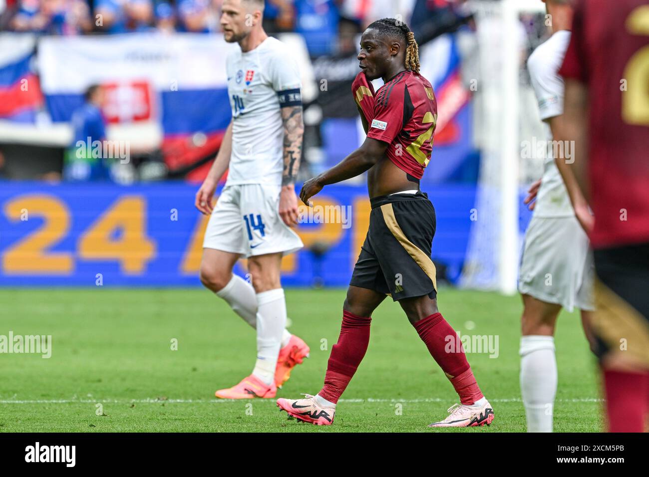 Jeremy Doku (22) aus Belgien während eines Fußballspiels zwischen den ...