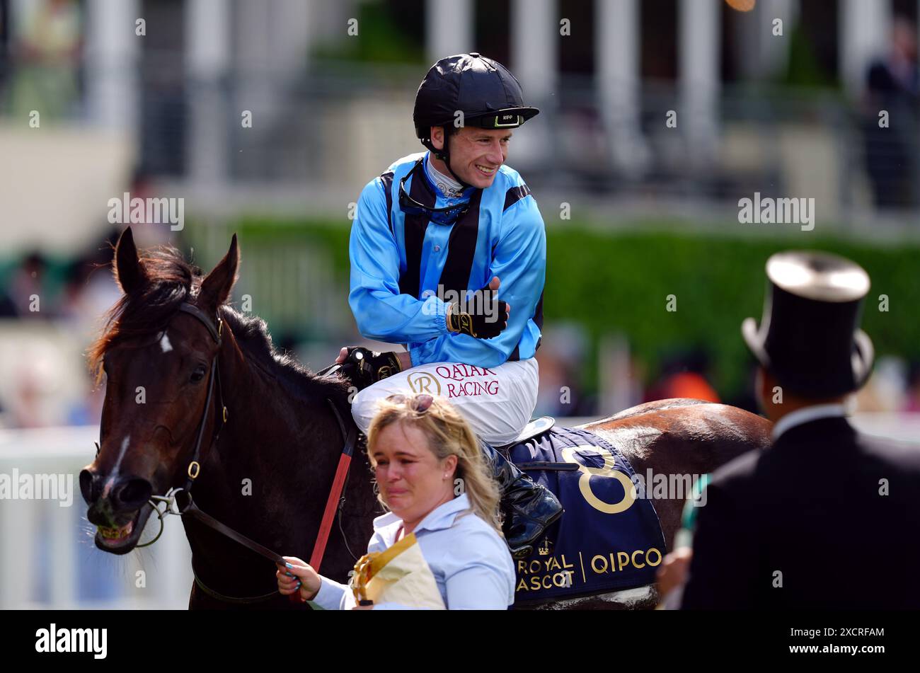 Asfoora und Oisin Murphy, nachdem sie am ersten Tag der Royal Ascot auf ...