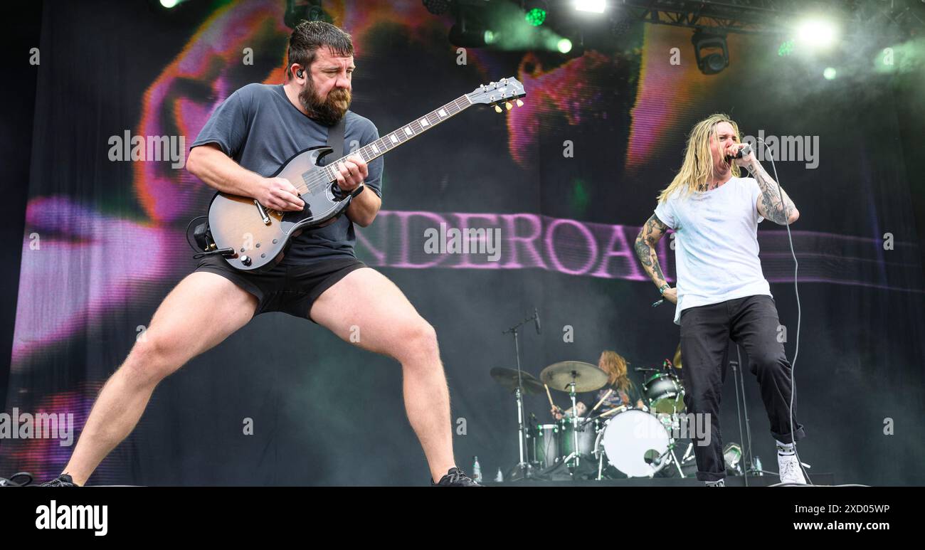 Kopenhagen, Dänemark. Juni 2024. Die US-Band Underoath mit Spencer ...