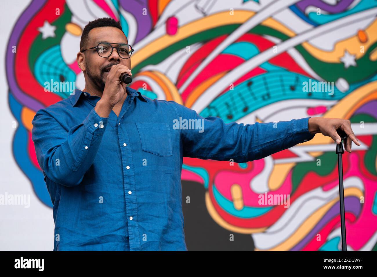 London, Großbritannien. Juni 2024. Trevor Dion Nicholas tritt mit der ...