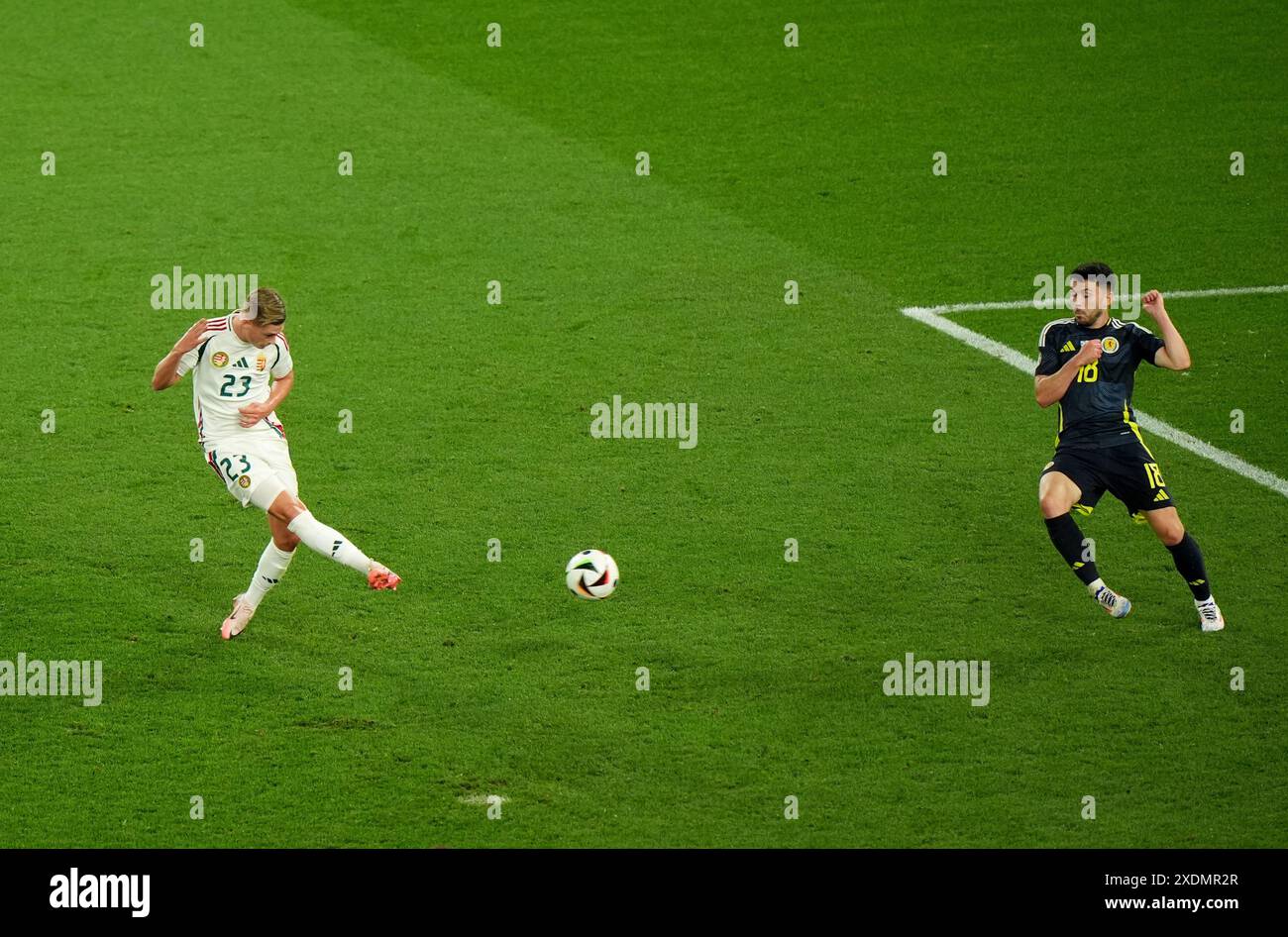 Der ungarische Kevin Csoboth erzielte beim Gruppenspiel der UEFA Euro ...