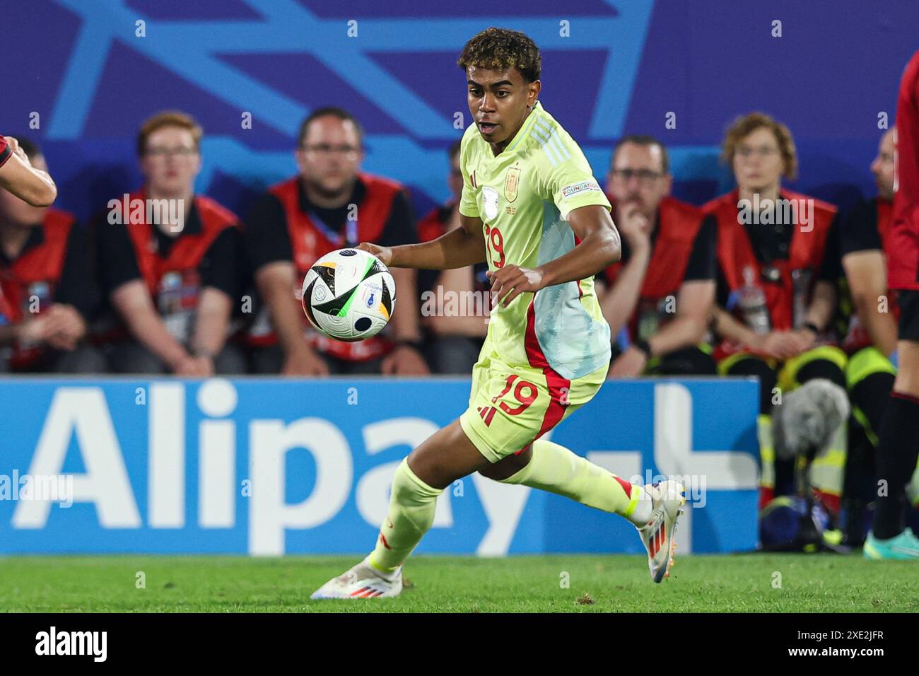 Lamine Yamal aus Spanien wurde beim Spiel der UEFA EURO 2024 zwischen ...