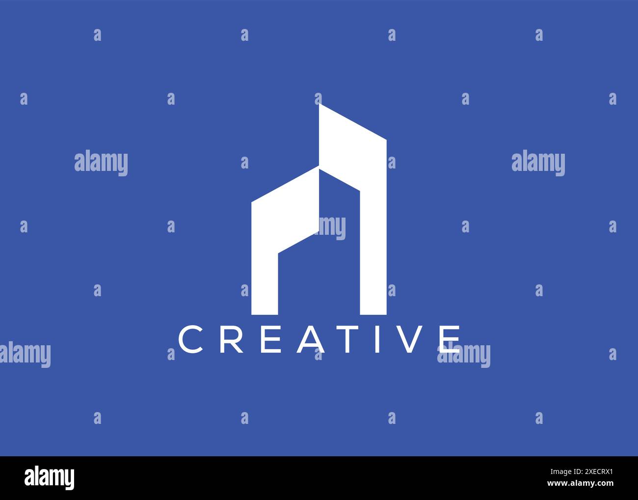 Kreative und minimalistische Logovorlage. Blue House Logo Stock ...