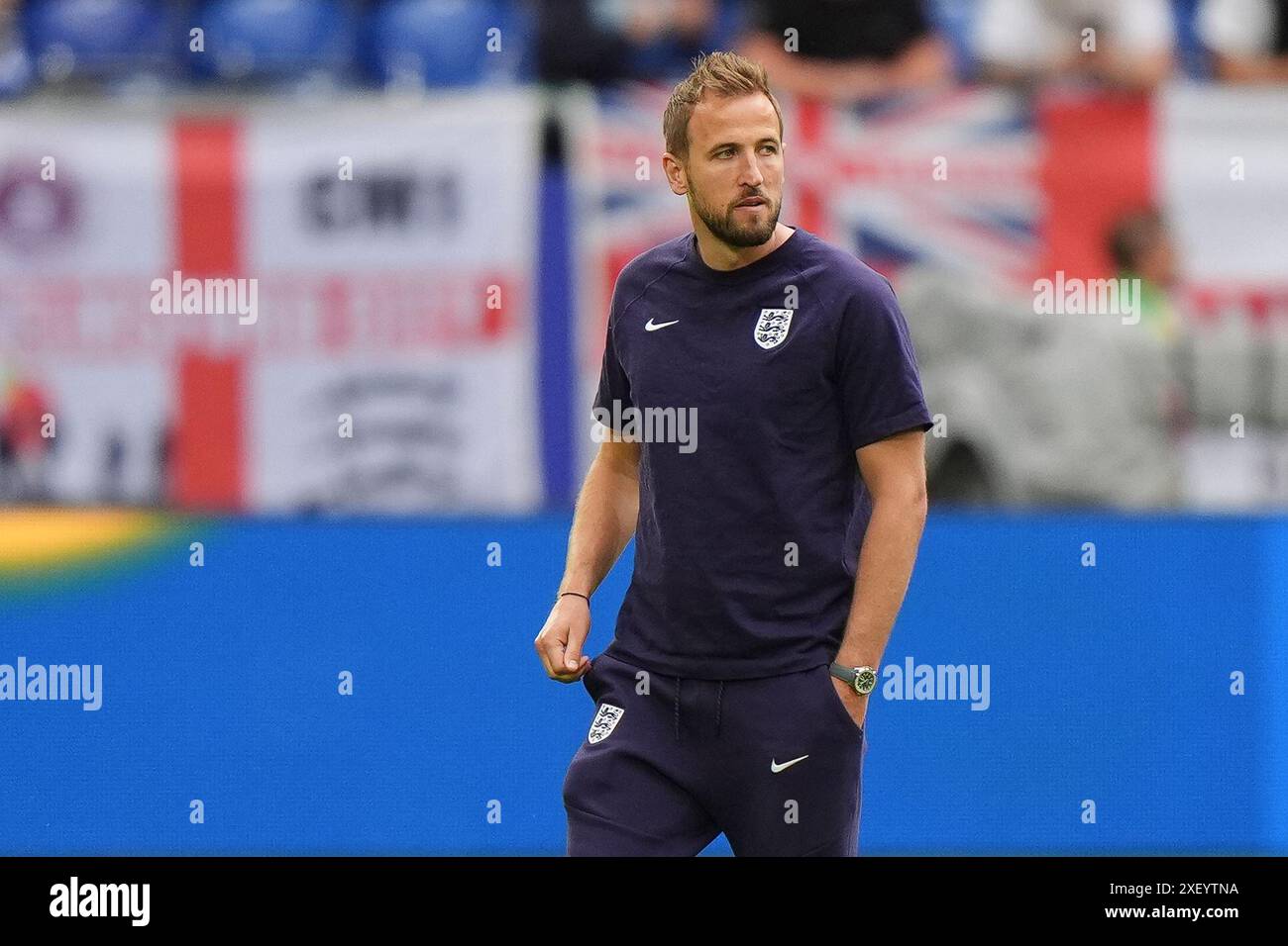 Der Engländer Harry Kane besucht das Feld vor dem Achtelfinale der UEFA ...