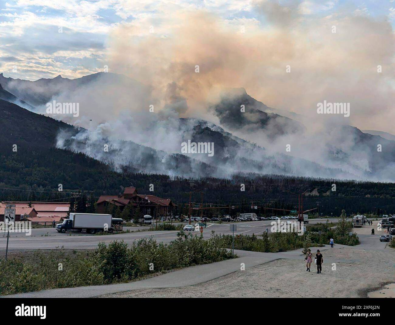 This photo provided by the National Park Service shows a wildfire ...