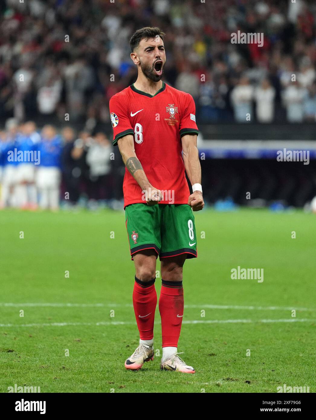 Portugals Bruno Fernandes erzielte seinen Elfmeterschießen während der ...