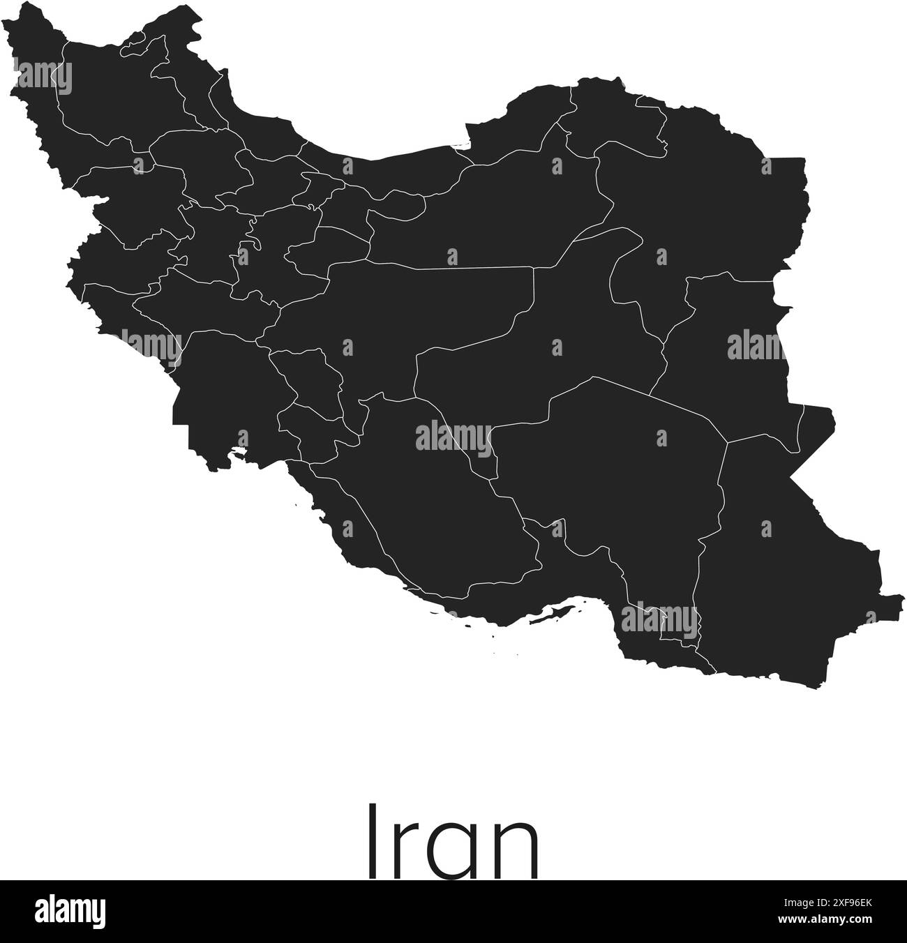 Iran Map Vector Illustration - Silhouette, Outline, Iran Travel and ...