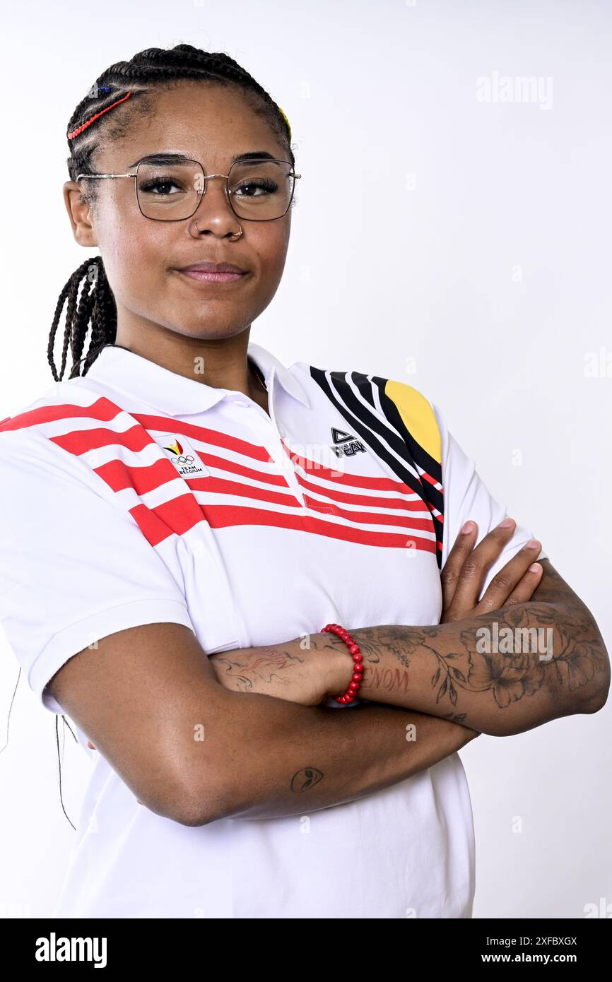 Brüssel, Belgien Juni 2024. Die belgische Maxuella Lisowa Mbaka wurde ...