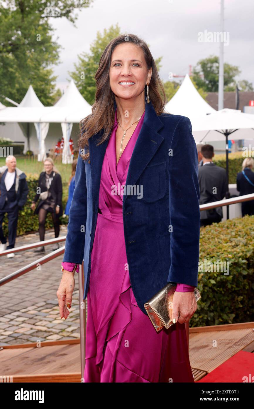 Moderatorin Dana Schweiger bei der CHIO Media Night 2024 der CHIO 2024 ...