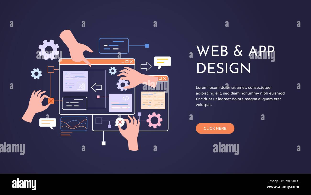 Handwerklicher Prototyp. Web-Entwicklungs-ui ux Design Agentur Landing Page, Programmierteam ...