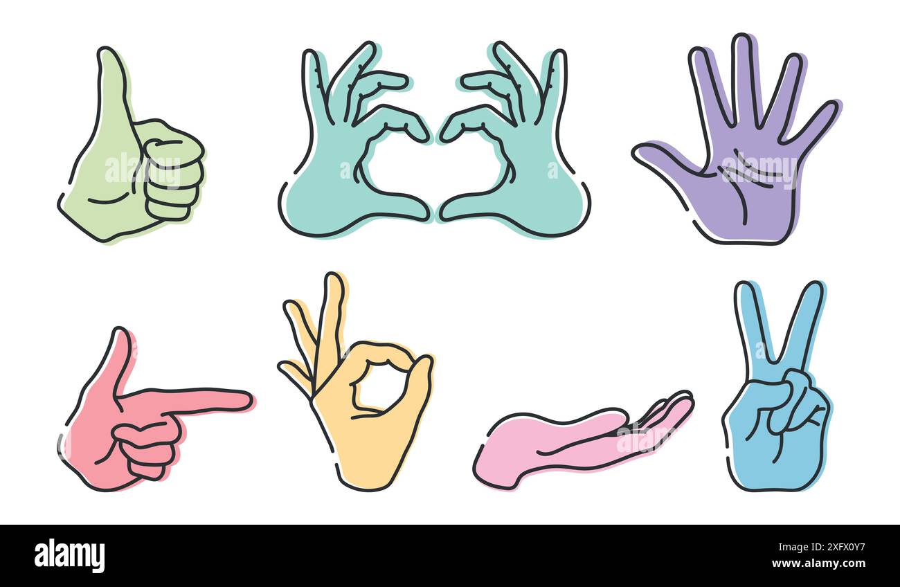 Menschliche hand mit daumen zeigend Stock-Vektorgrafiken kaufen - Alamy