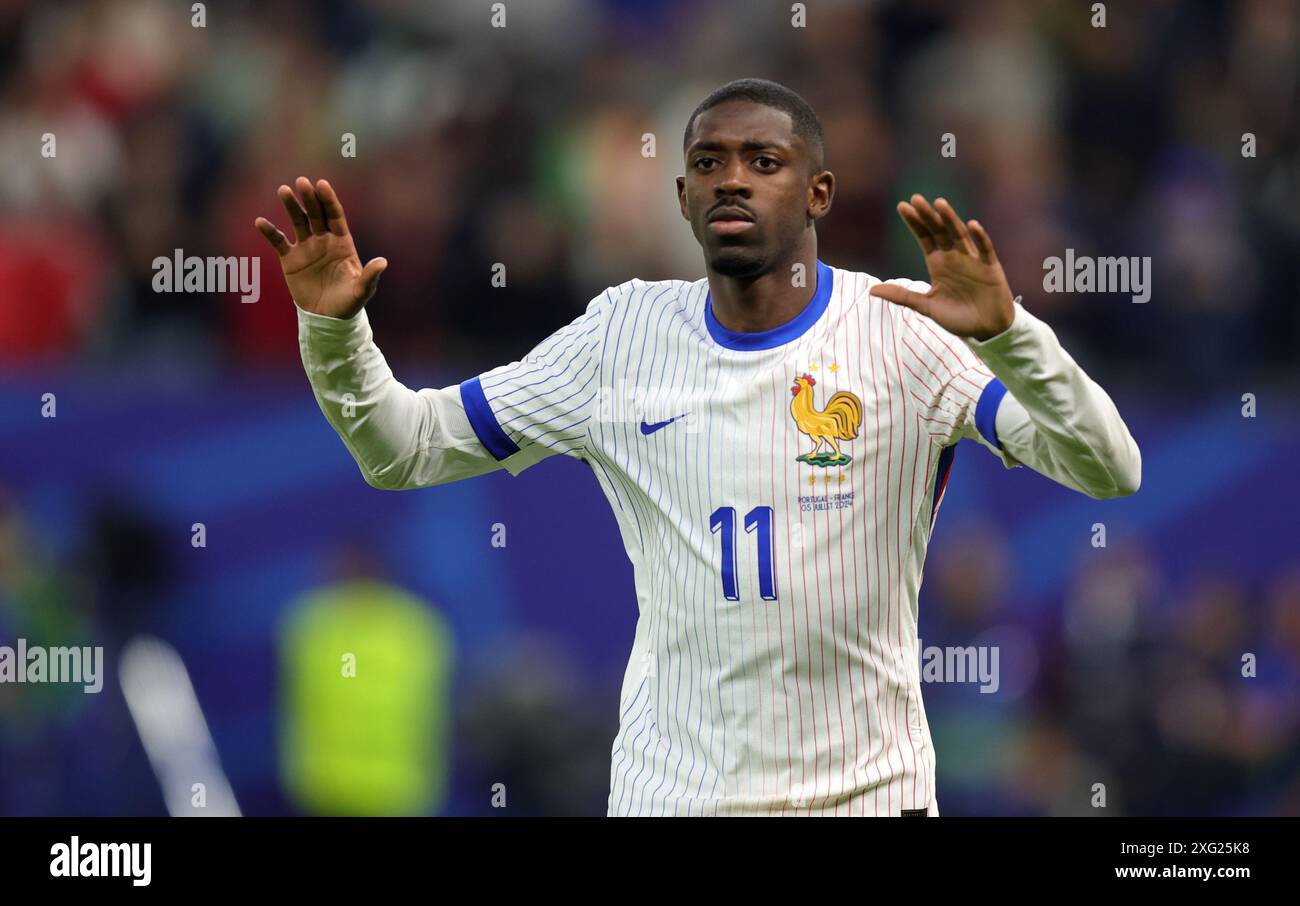 HAMBURG, DEUTSCHLAND - 05. JULI: Ousmane Dembele aus Frankreich beim ...