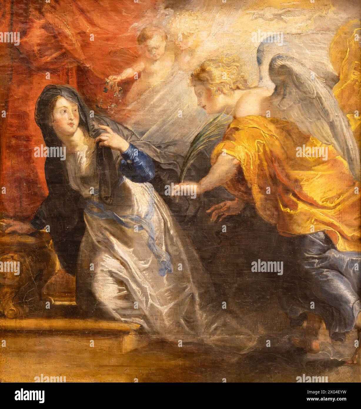 Das Verkündigungsgemälde von Peter Paul Rubens ist ein Meisterwerk, das die biblische Szene der ...