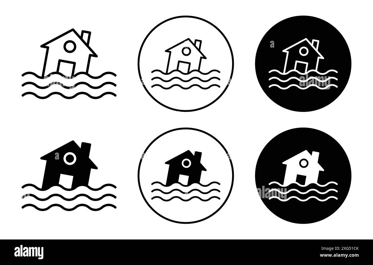 Hochwasser symbol Schwarzweiß-Stockfotos und -bilder - Alamy