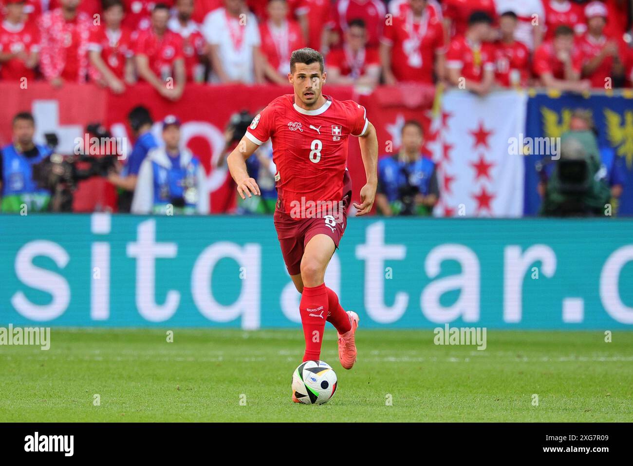 Remo Freuler aus der Schweiz beim Fußball-Europameisterspiel 2024 ...