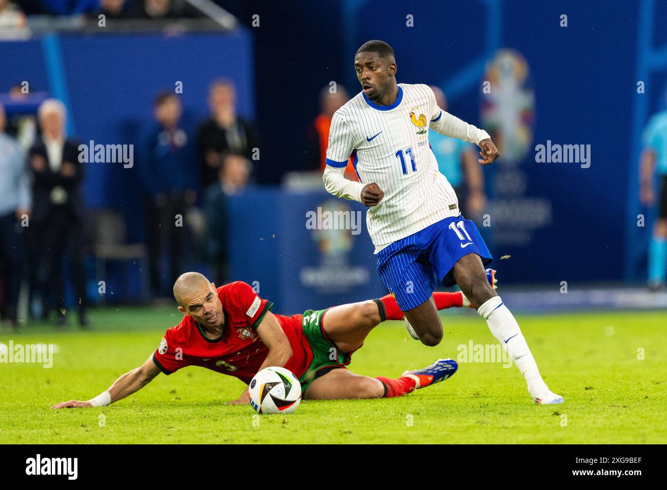 Hamburg, Deutschland. Juli 2024. Ousmane Dembele (11) aus Frankreich ...