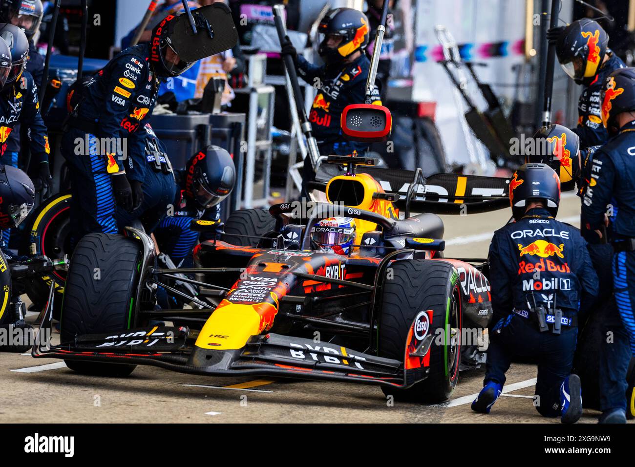 Silverstone, Großbritannien. Juli 2024. Max Verstappen (NED) - Oracle Red Bull Racing - Red Bull ...