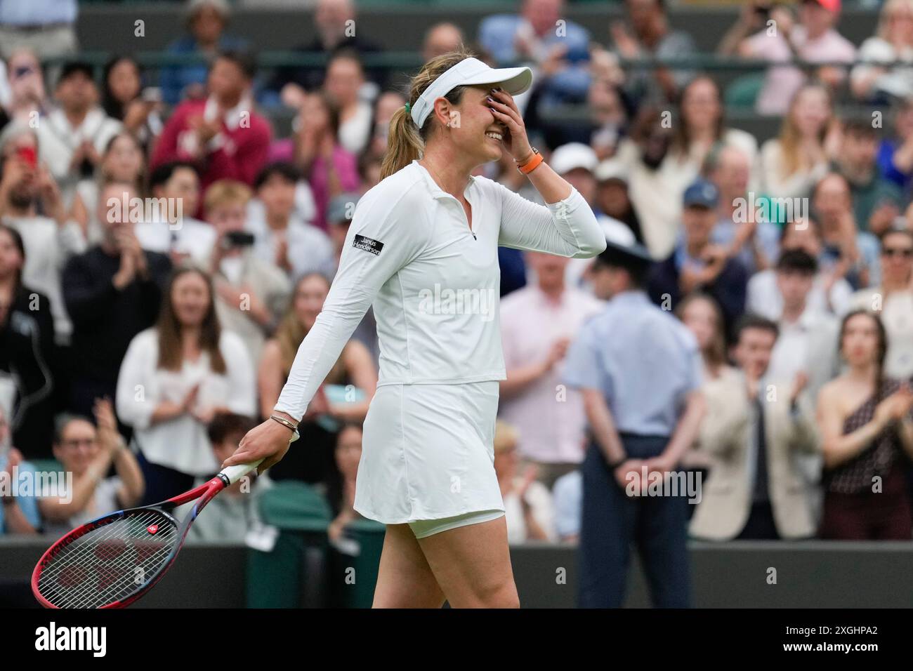 Donna Vekic of Croatia reacts after defeating Lulu Sun of New Zealand ...