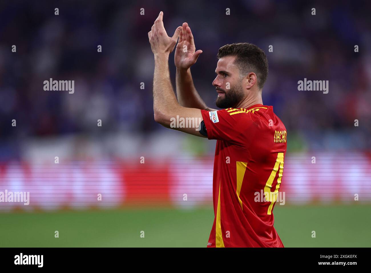 München, Deutschland. Juli 2024. Nacho Fernandez aus Spanien feiert am ...