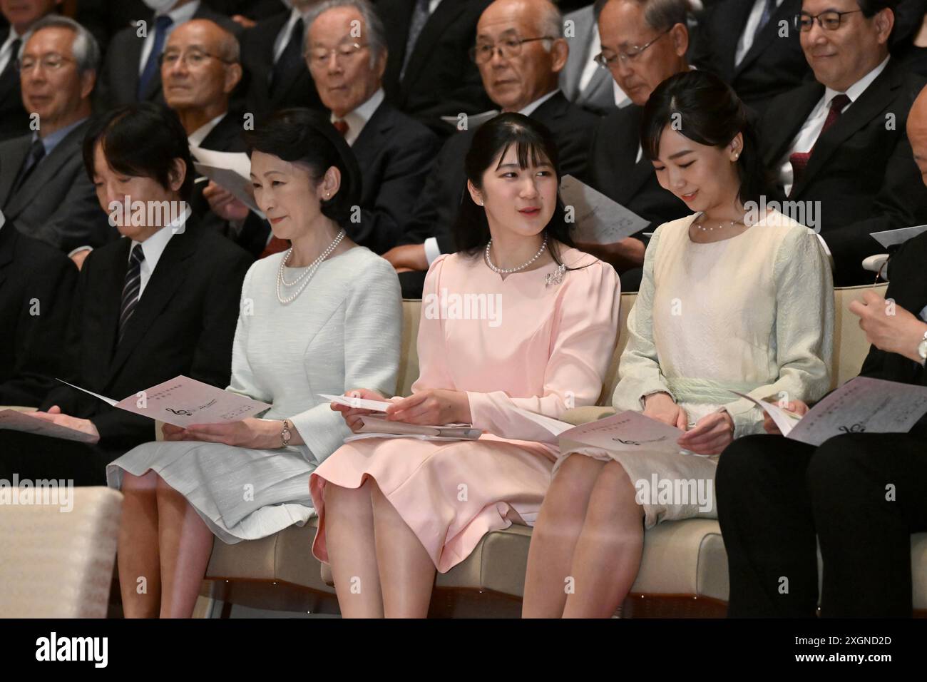 (R-L) Japanese Princess Kako, Princess Aiko, Crown Princess Kiko, and ...