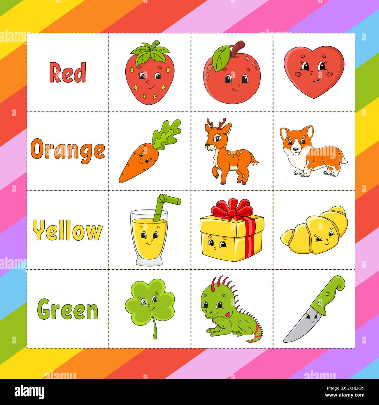 Die farben lernen arbeitsblatt rot Stock-Vektorgrafiken kaufen - Alamy