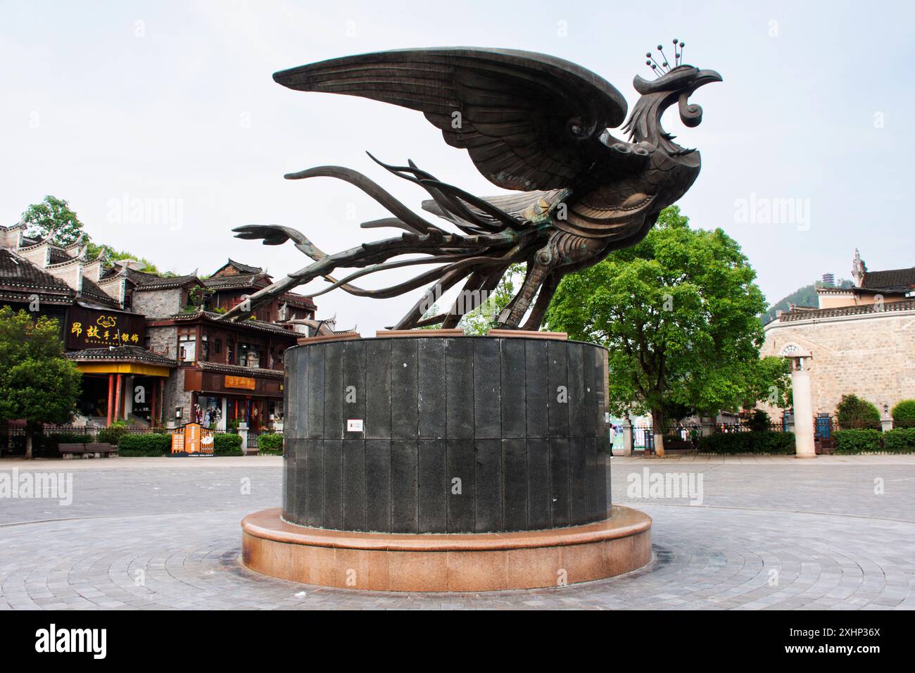 Historische unsterbliche Vogel Phoenix Statuen oder Erbe Feng huang ...