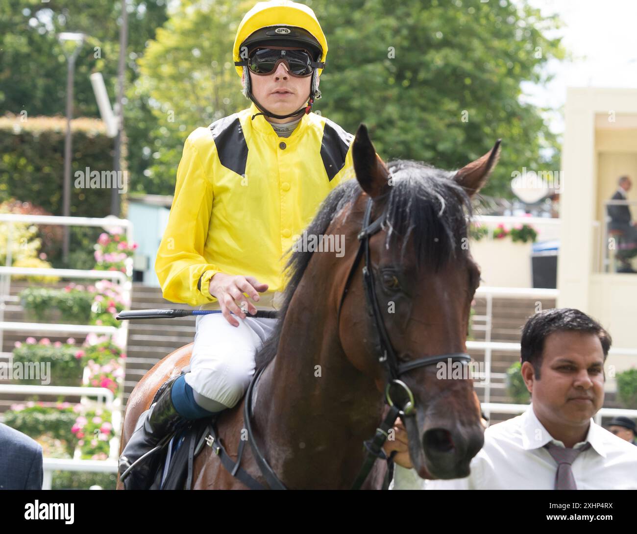 Ascot, Berkshire, Großbritannien. Juli 2024. Pferd Quddwah, geritten ...