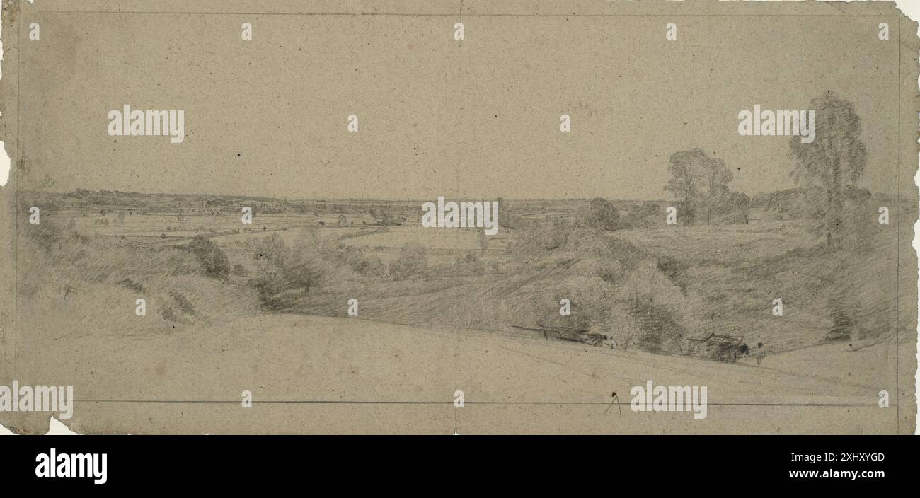 Landschaft mit Blick auf Dedham Vale aus Langham Constable, John 1776–1837 Zeichnung John ...
