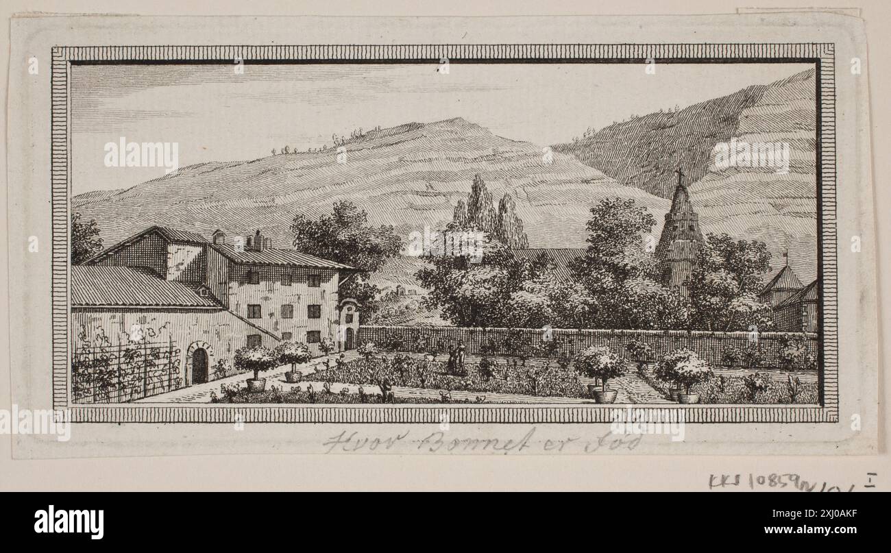 Bonnets Garden and Landhus in Thonex Clemens, J.F. 1748 - 1831 Etching ...