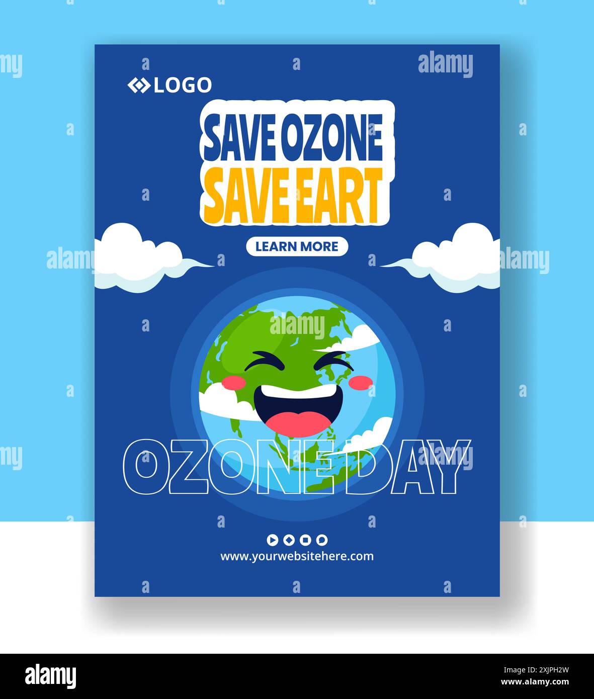 Ozon Day Vertikales Poster Flat Cartoon Hand Gezeichnet Vorlagen ...