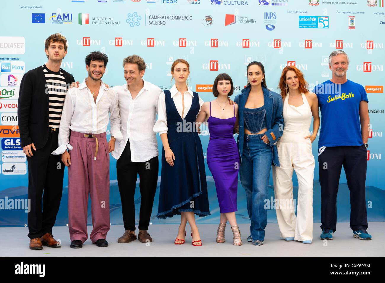 Giffoni Valle Piana, Salerno, Italien. Juli 2024. Besetzung der TV ...