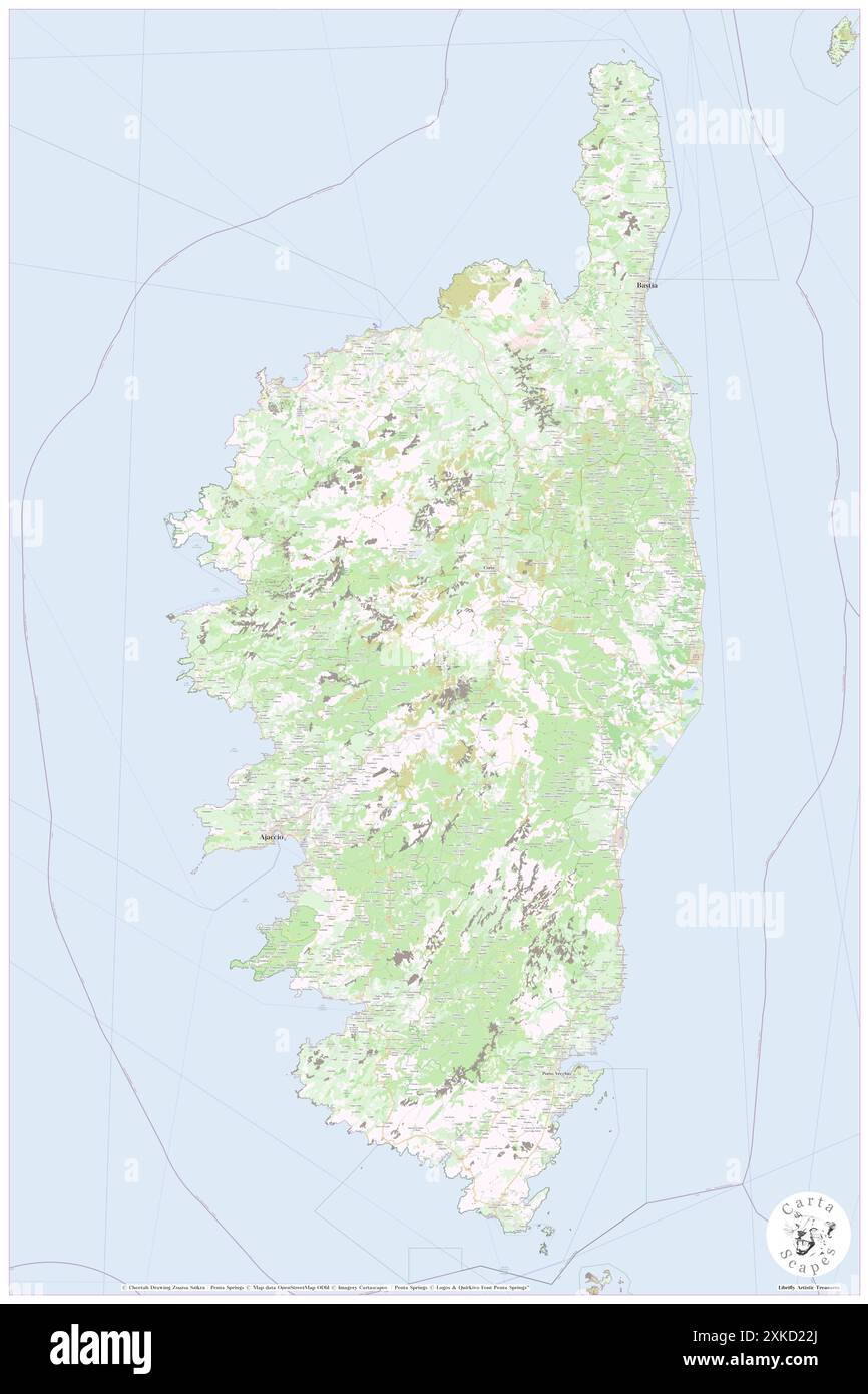 Corse, FR, Frankreich, Korsika, N 42 3' 41''', N 8 57' 15''', Karte ...
