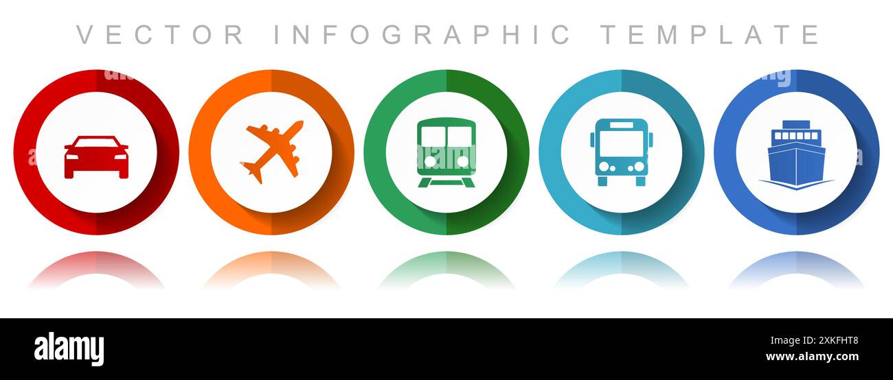 Sammlung von Vektorsymbolen für den Transport, verschiedene Symbole wie ...