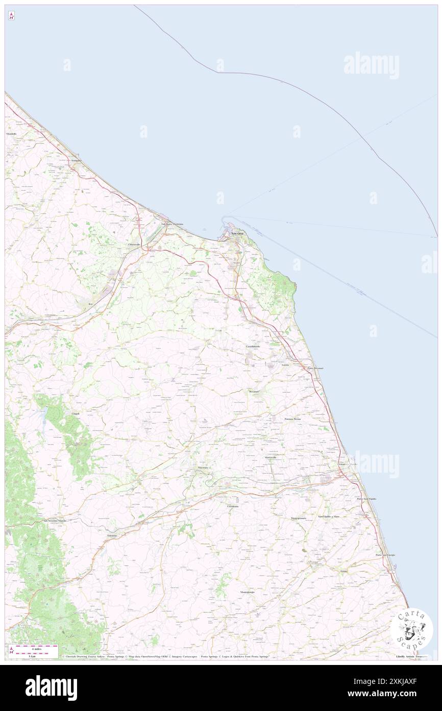 Riviera del Conero, IT, Italien, N 43 31' 13'', N 13 37' 28''', Karte ...