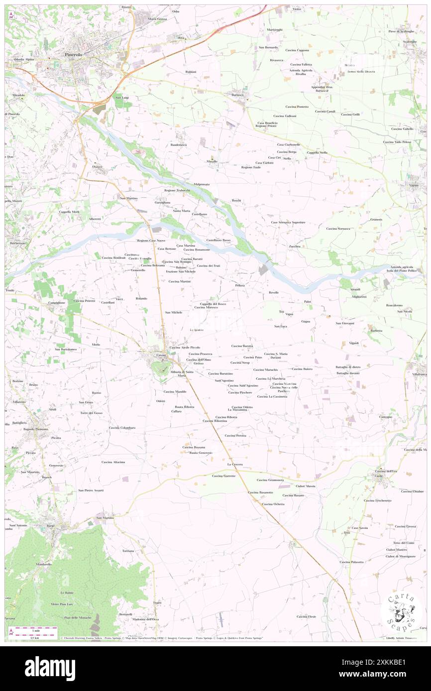 Cavour, Turin, IT, Italien, Piemont, n 44 47' 20'', N 7 22' 34'', Karte ...