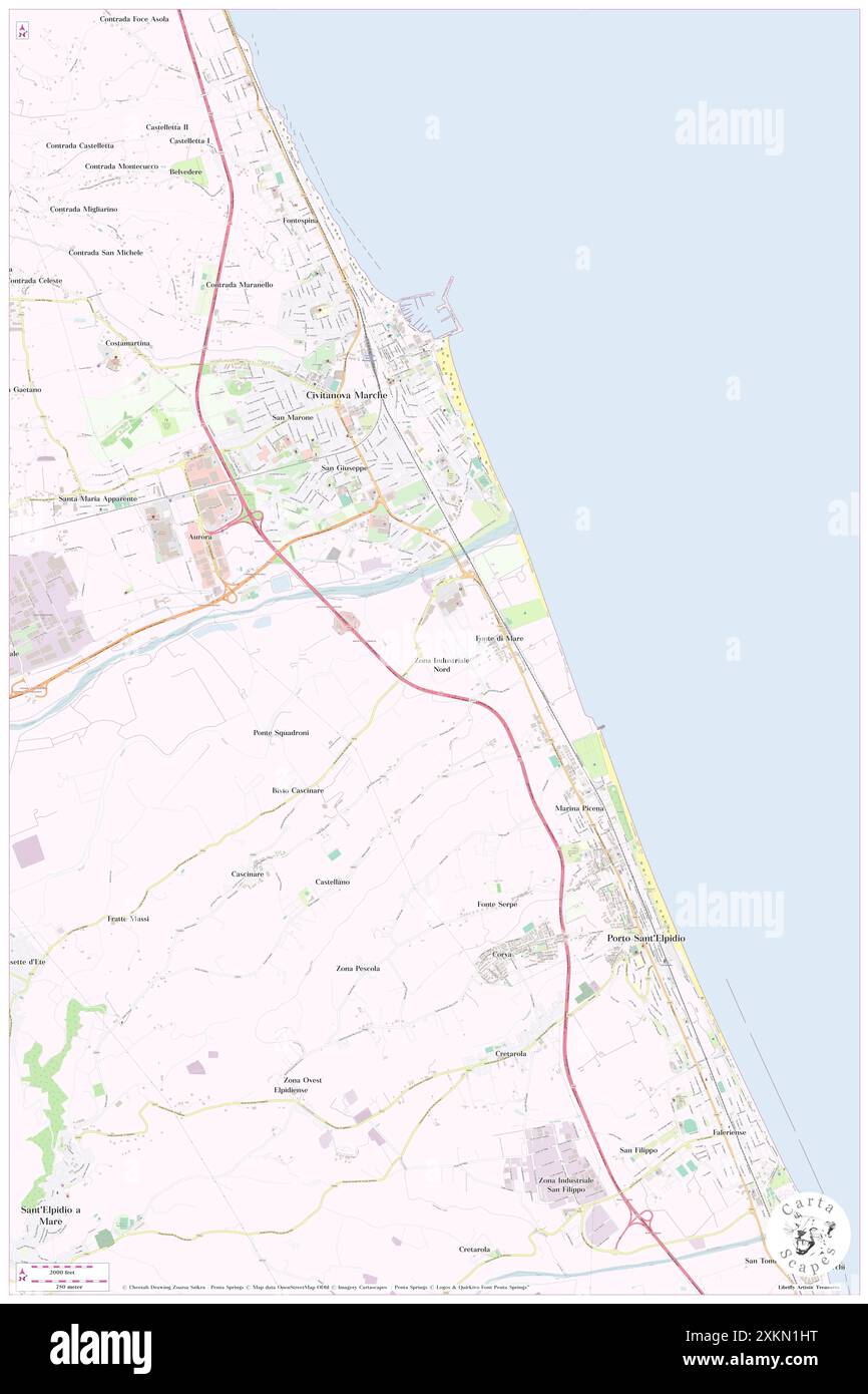 Torrente Ete Morto, IT, Italien, die Marken, N 43 16' 59'', N 13 43' 59 ...