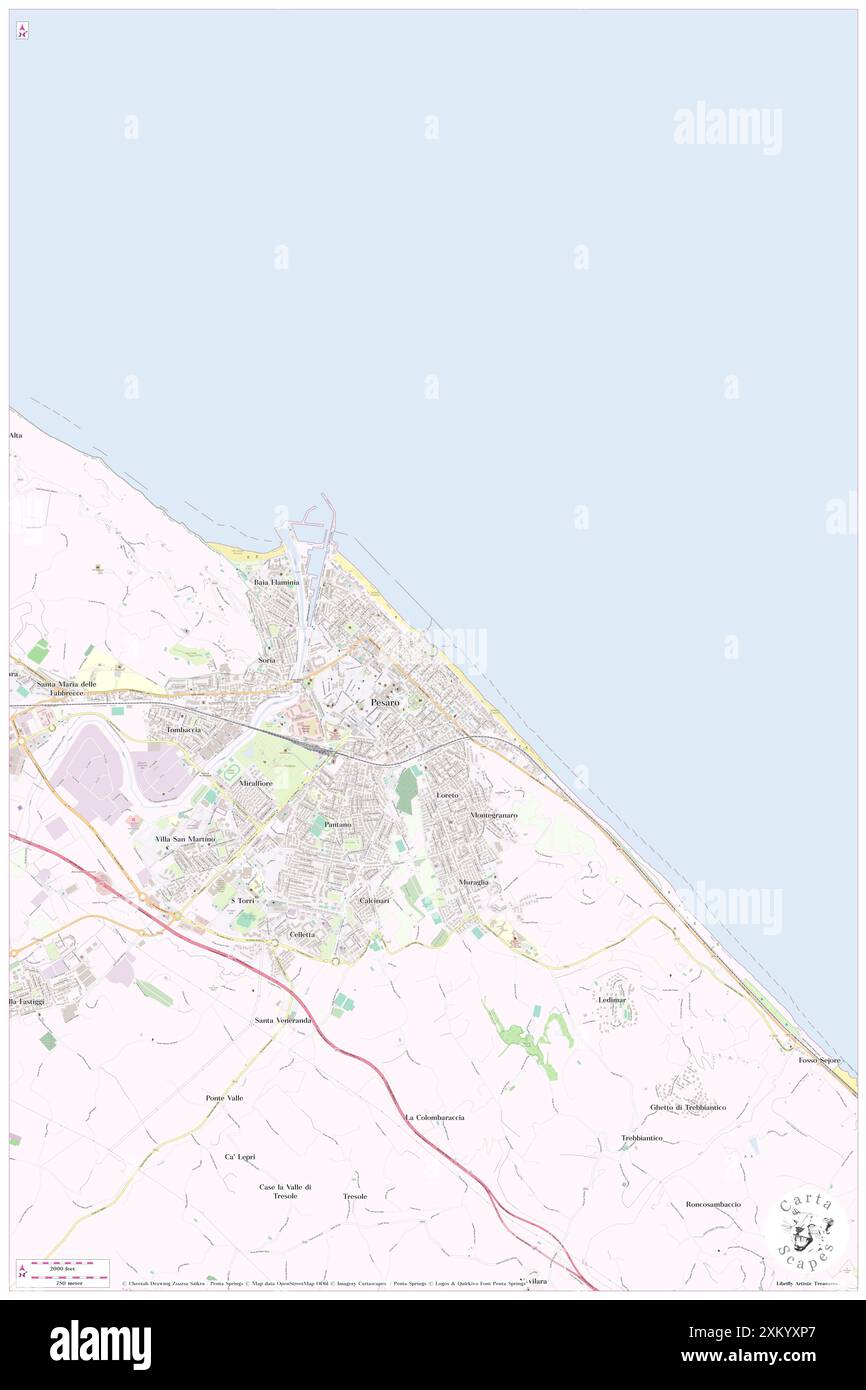 Piazzale della Liberta, Provincia di Pesaro e Urbino, IT, Italien, die ...