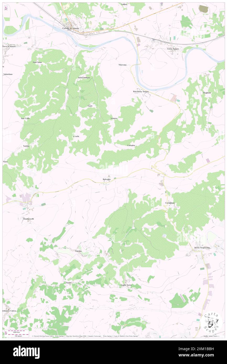 Monferrato, IT, Italien, Piemont, n 44 49' 59'', N 8 19' 59'', Karte ...