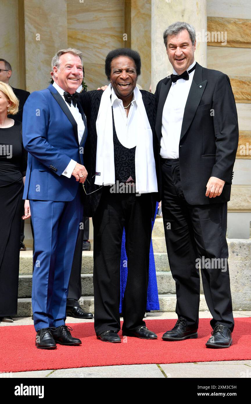 Patrick Lindner, Roberto Blanco und Markus Söder bei der Eröffnung der ...