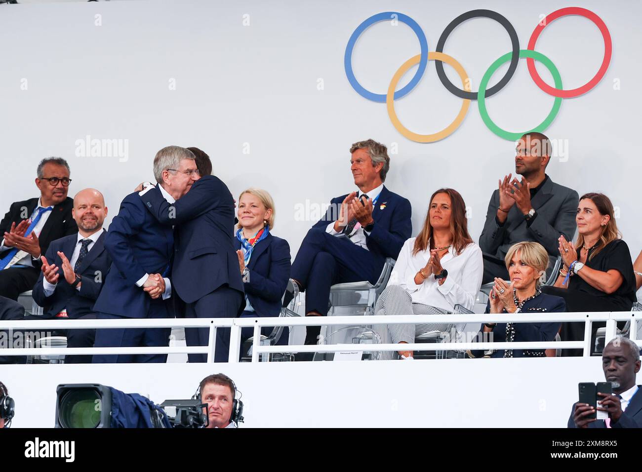 Thomas Bach (IOC-Präsident), Emmanuel Macron (Staatspraesident der Franzoesischen Republik ...
