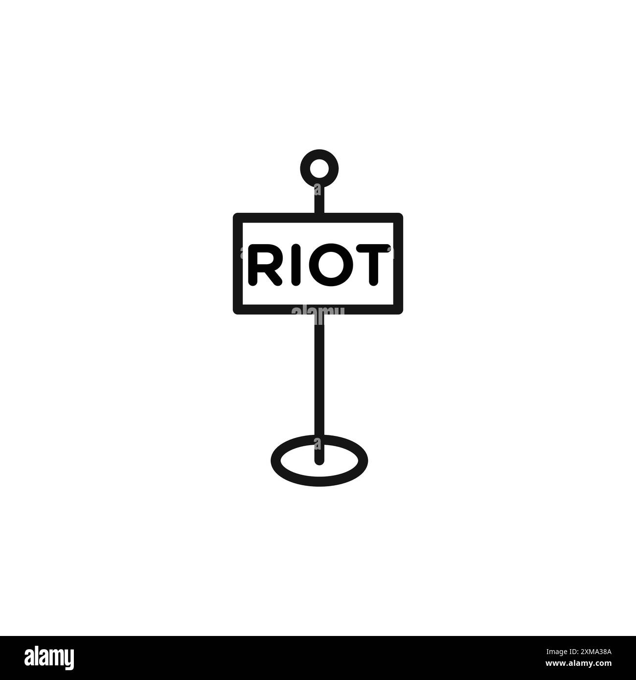 Riot Sign Icon Outline Kollektion oder Set in Schwarz-weiß-Kontur Stock ...